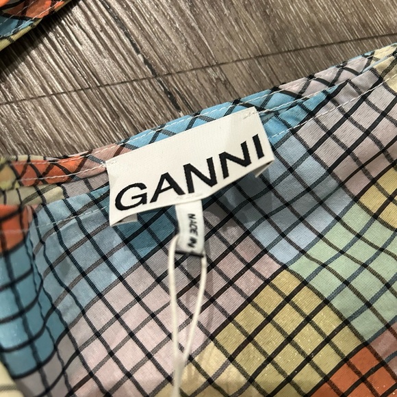 Ganni | Dresses | Ganni Seersucker Check Dress With Tag | Poshmark